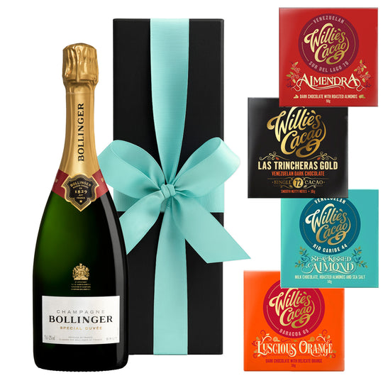 Bollinger Champagne & Chocolate Bars Gift Set – The Fulham Wine Company