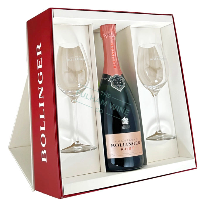 Bollinger Rosé Champagne - with Bollinger Flutes and Gift Box – The ...